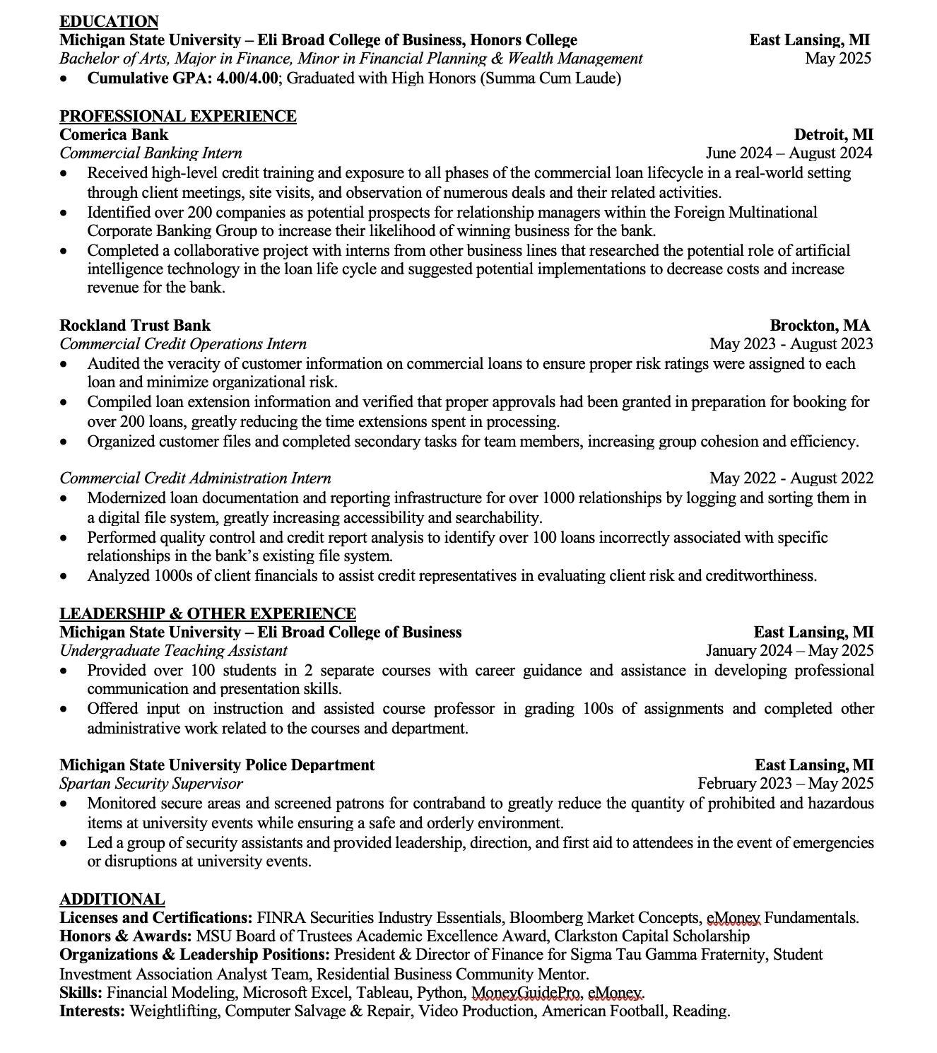 Resume Feedback? Recent Graduate from B1G University having no luck ...