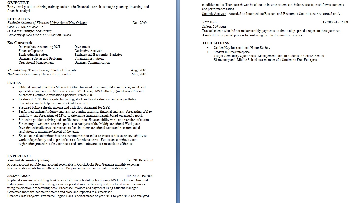 PLEASE HELP ME TO IMPROVE MY RESUME. | Wall Street Oasis