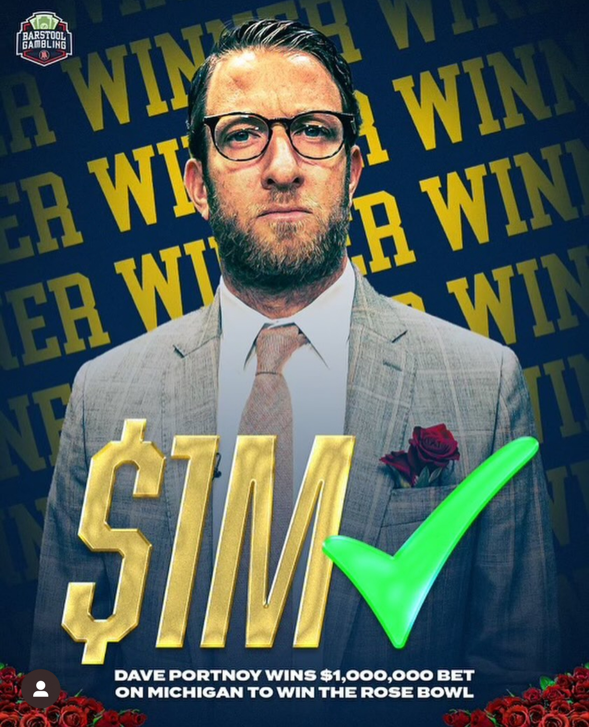 Dave Portnoy earns $1M on the Michigan win | Wall Street Oasis