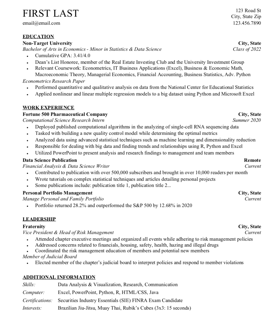 Cannot Find an Internship / Resume Advice Needed | Wall Street Oasis