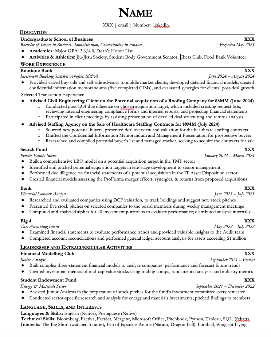 Roast My Resume | Wall Street Oasis