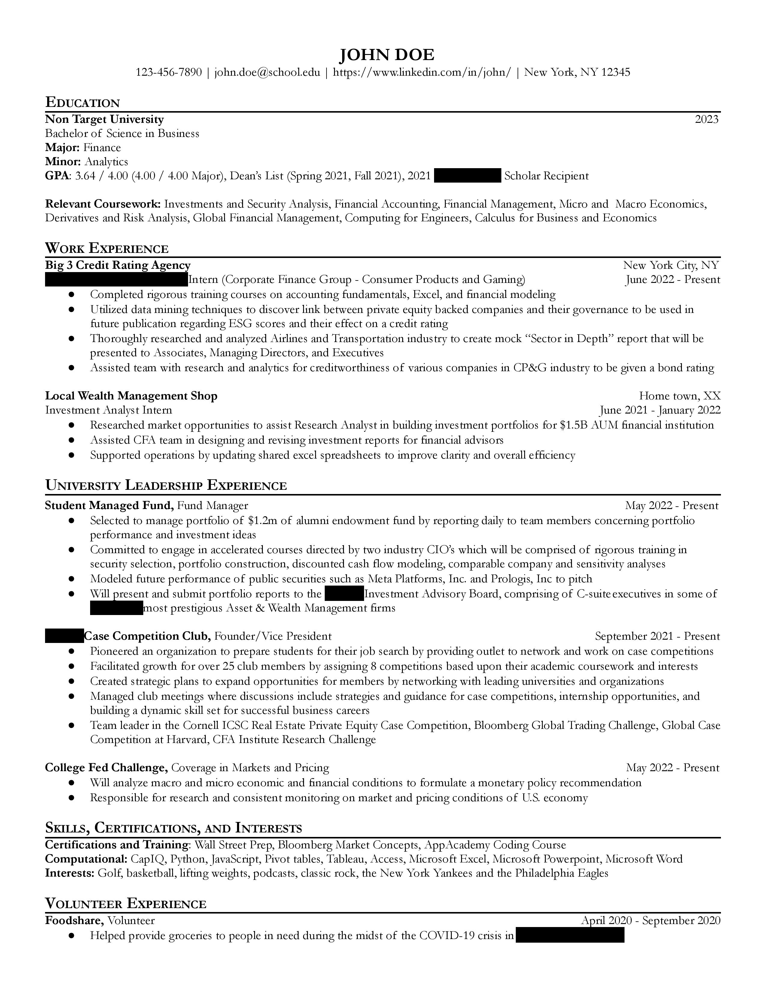 Destroy my resume for FT IB recruiting | Wall Street Oasis