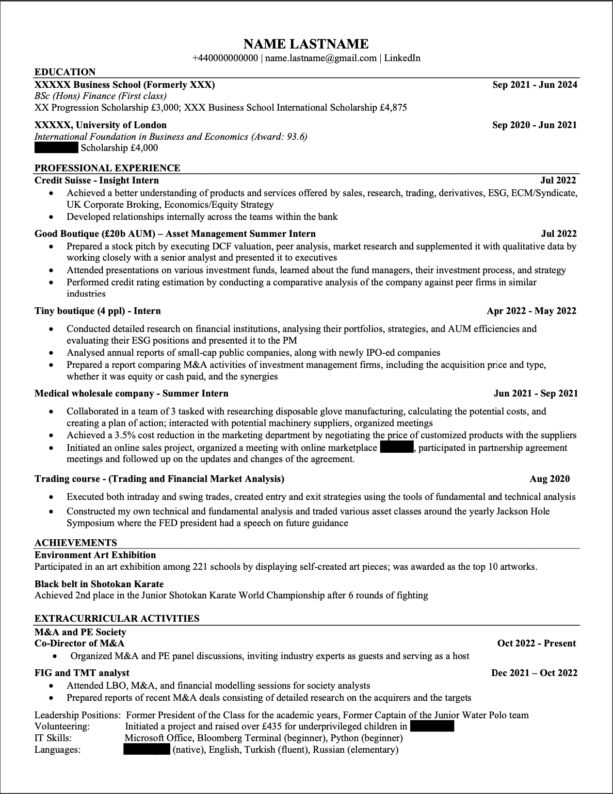 ROAST MY CV | Wall Street Oasis