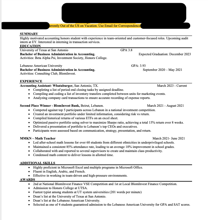 Is my resume good to get into TAS? | Wall Street Oasis