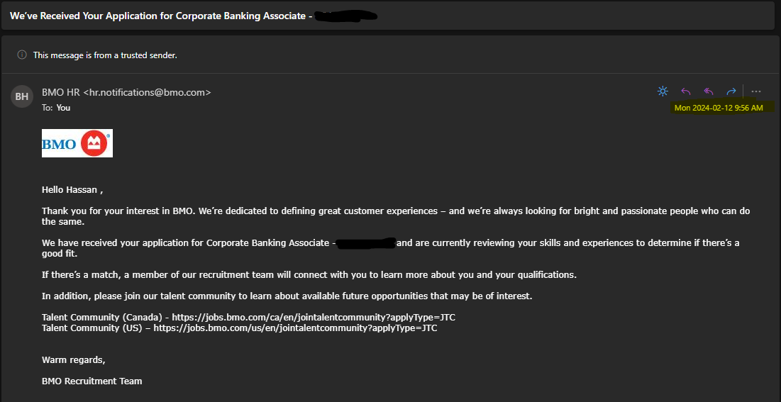 BMO really did a speedrun rejection on my application. This has to be ...