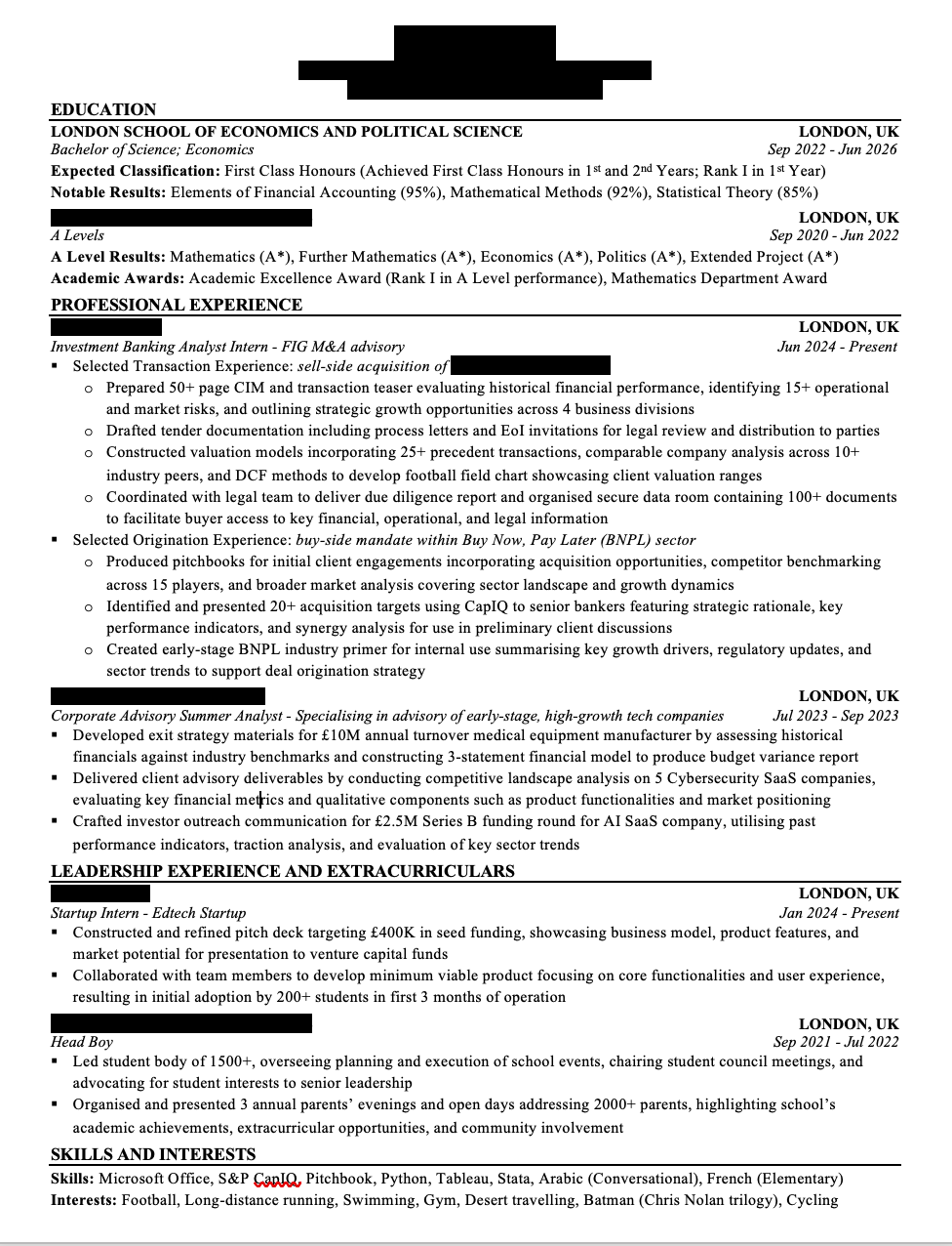 Resume Advice for 2026 Summers | Wall Street Oasis