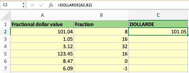 DOLLARDE Function - Formula for US Bond Quotes and Pricing | Wall ...