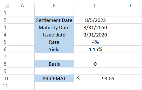 PRICEMAT Function - Formula, Examples, How to Price a Bond | Wall Street Oasis