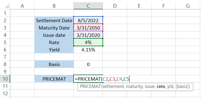 PRICEMAT Function - Formula, Examples, How to Price a Bond | Wall Street Oasis