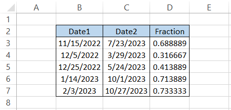 YEARFRAC Function - Return Number of Days Between Two Dates | Wall ...