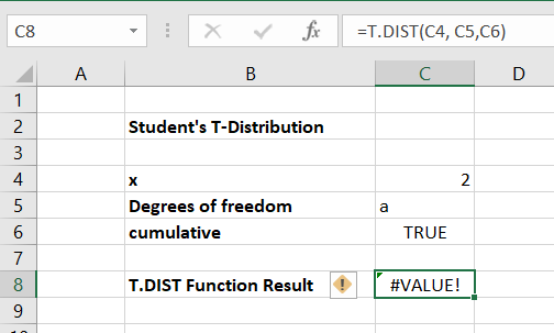 T.DIST Function - T Distribution Excel Formula, T Value Excel Formula ...