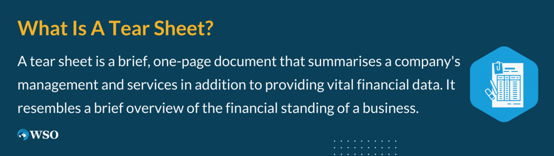 Tear Sheet - Learn About Tear Sheets and Their Contents | Wall Street Oasis