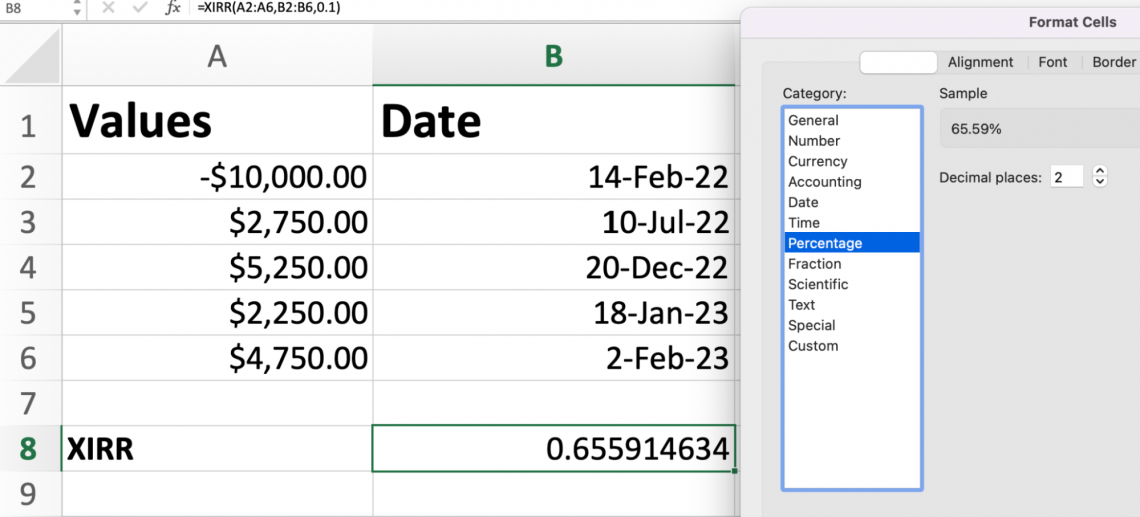 XIRR Function - Formula, Examples, Guide to Using XIRR | Wall Street Oasis