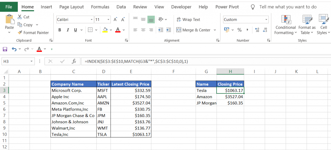 INDEX MATCH Formula - Step by Step Excel Tutorial | Wall Street Oasis