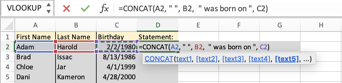 Concat Function In Excel Formula Examples How To Use Wall Street
