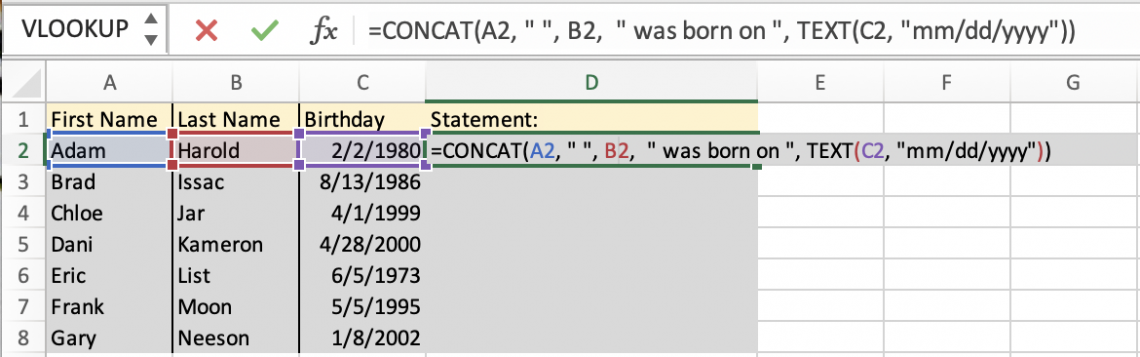 CONCAT Function in Excel - Formula, Examples, How to Use | Wall Street Oasis