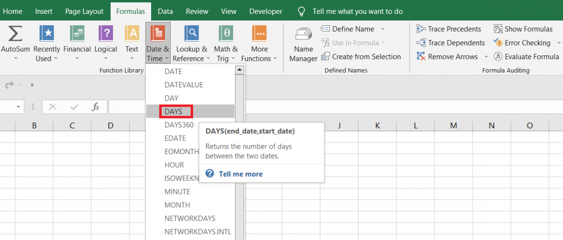 Days Function Formula Examples How To Use Days In Excel Wall Street Oasis 