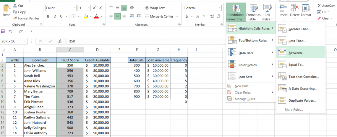 FREQUENCY Function - Formula, Examples, How to Use in Excel | Wall ...