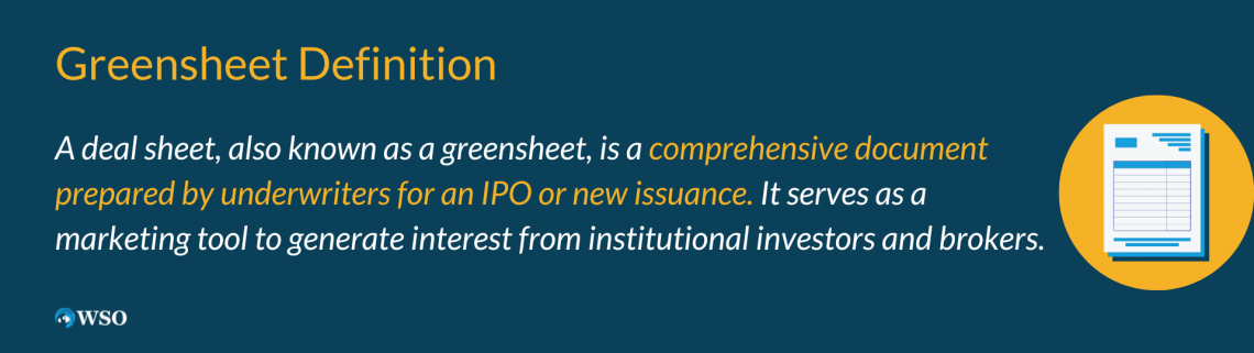 Greensheet - A Marketing Document for Issuing Securities | Wall Street ...