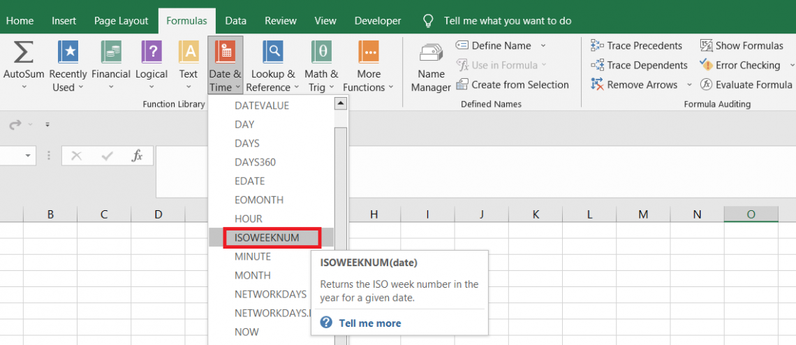 ISOWEEKNUM Function - How to Get the Week Number in Excel | Wall Street ...