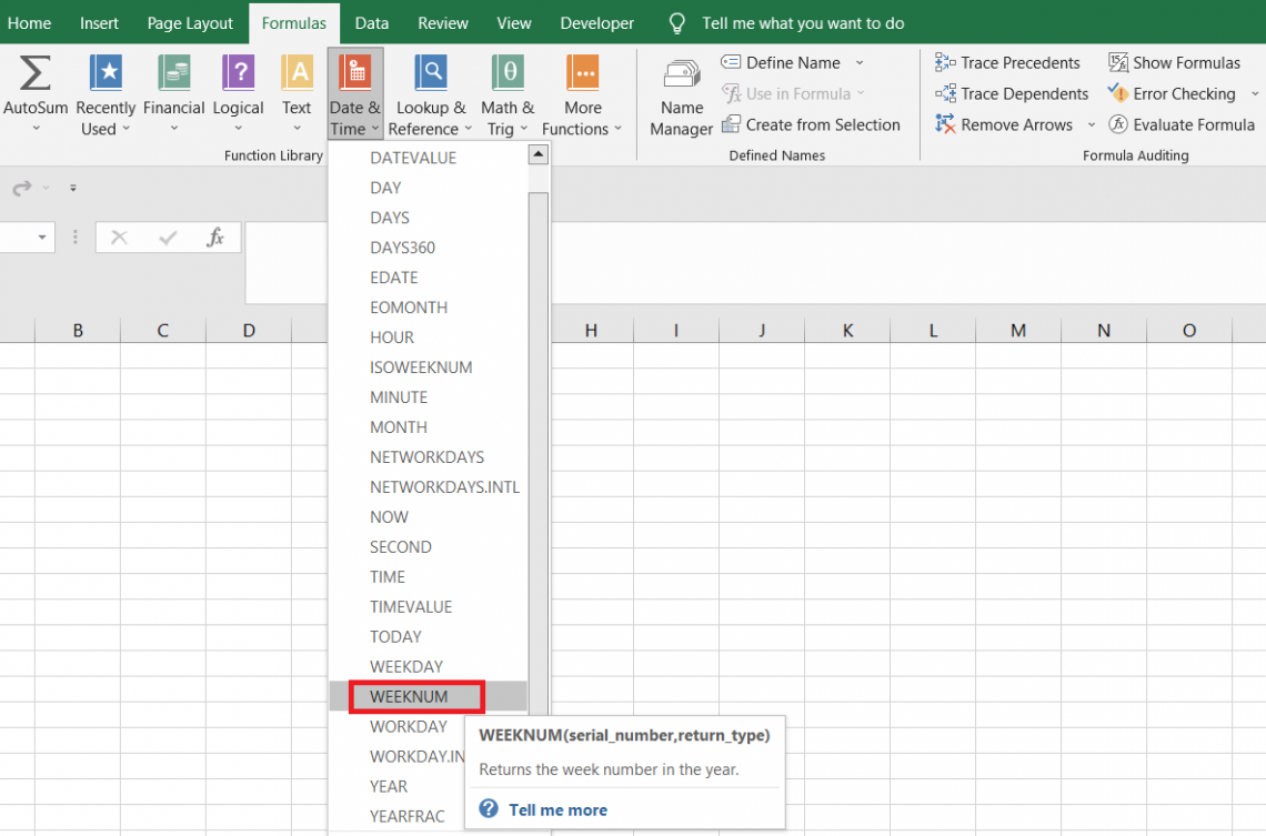 Isoweeknum Function How To Get The Week Number In Excel Wall Street Oasis 9997