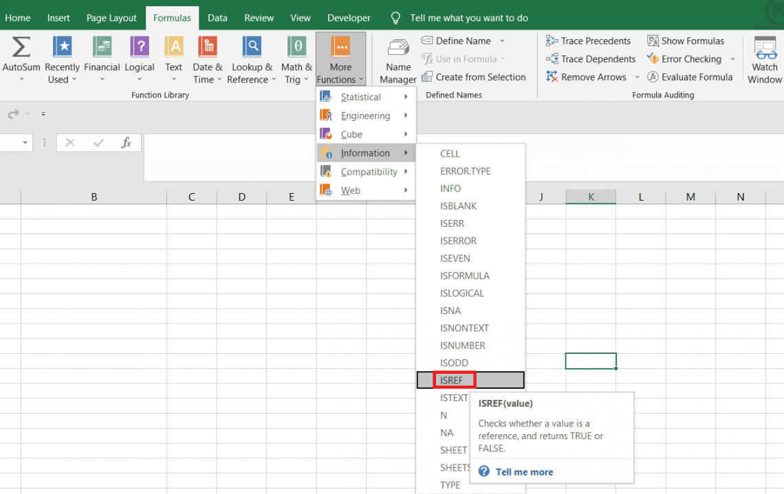 Isref Function Test If A Given Value Is A Reference Or Not In Excel Wall Street Oasis