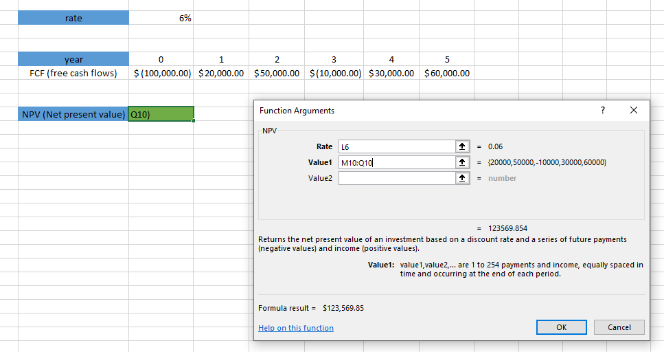 Npv Function Formula Examples How To Calculate Npv In Excel Wall