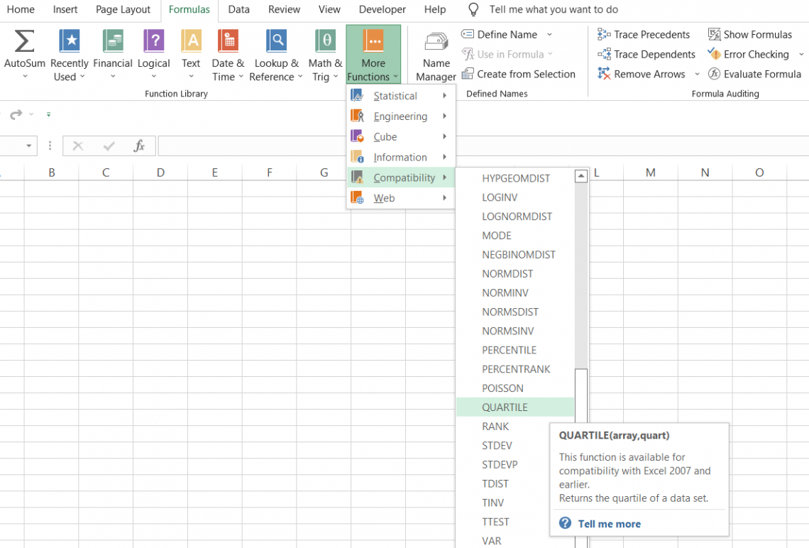 QUARTILE.EXC Function - Formula, Example, How to Use | Wall Street Oasis