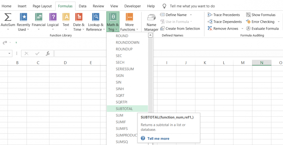 SUBTOTAL Function in Excel - Formula, Tips, How to Use | Wall Street Oasis