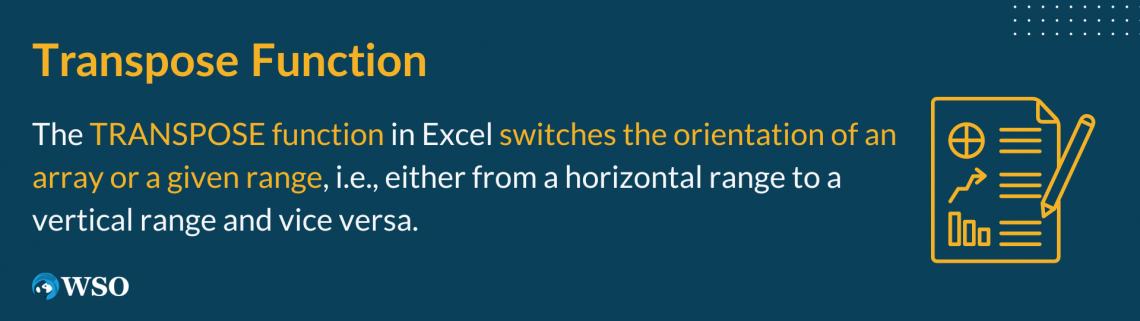 TRANSPOSE Function - Formula, Examples, How to Use | Wall Street Oasis