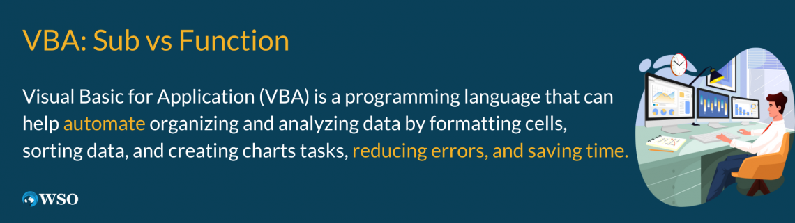VBA: Sub vs Function - Overview, Key Differences, How To Write | Wall ... VBA: Sub vs Function - Overview, Key Differences, How To Write | Wall ...