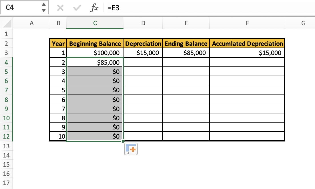 Vdb Function Formula Examples Declining Balance In Excel Wall