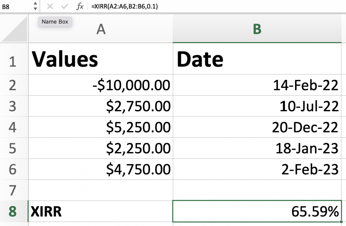 XIRR Function - Formula, Examples, Guide to Using XIRR | Wall Street Oasis