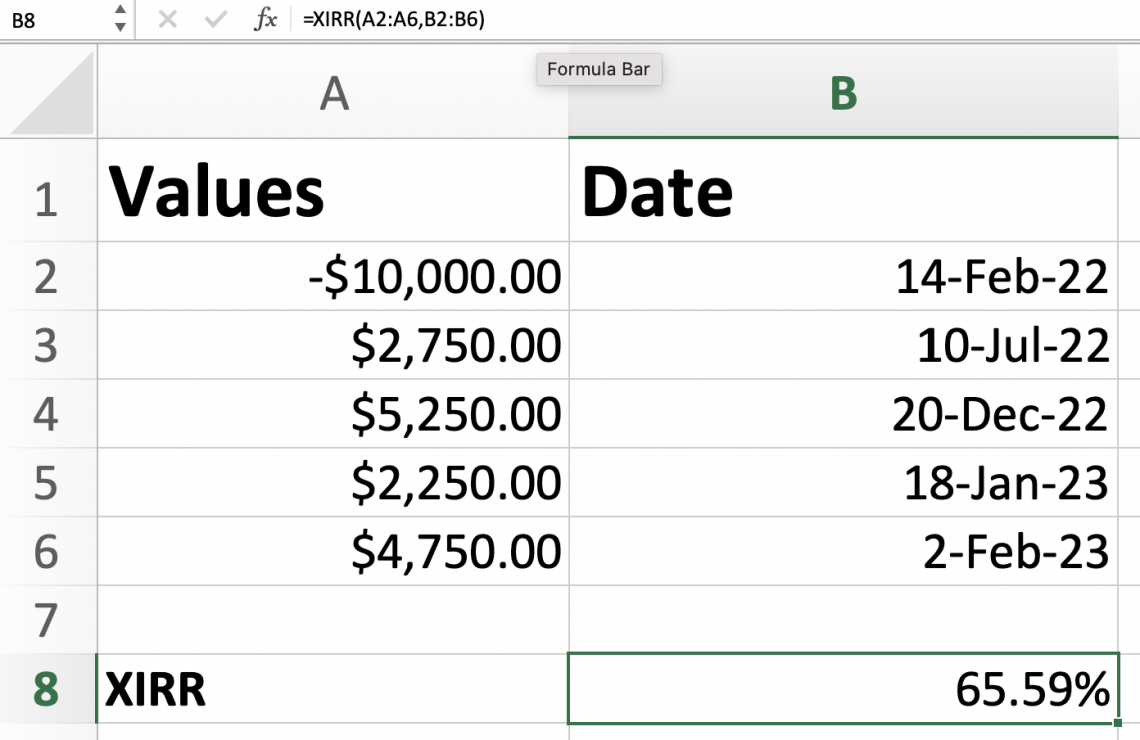 XIRR Function - Formula, Examples, Guide to Using XIRR | Wall Street Oasis