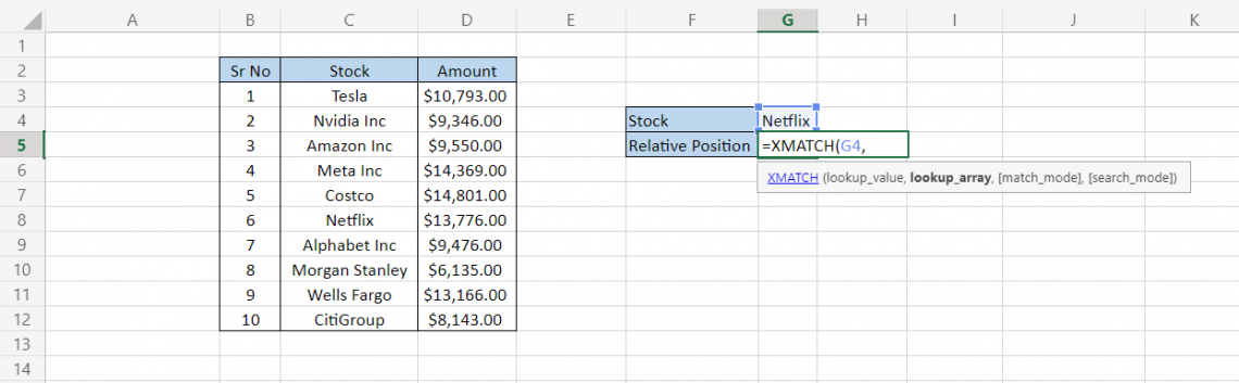 Xmatch Function In Excel Overview Syntax Example Wall Street Oasis